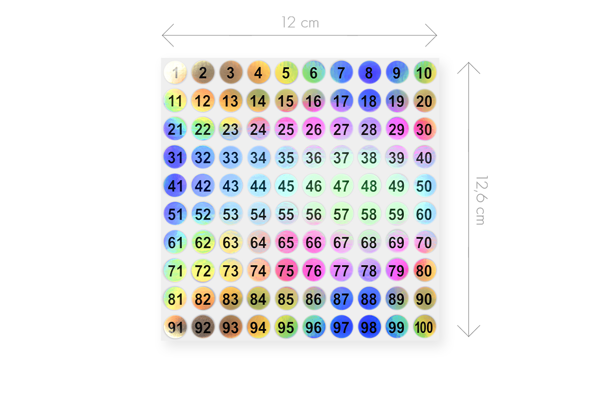 Jolifin Number Stickers - 1,000 stickers no. 1-500 for sorting | 32684