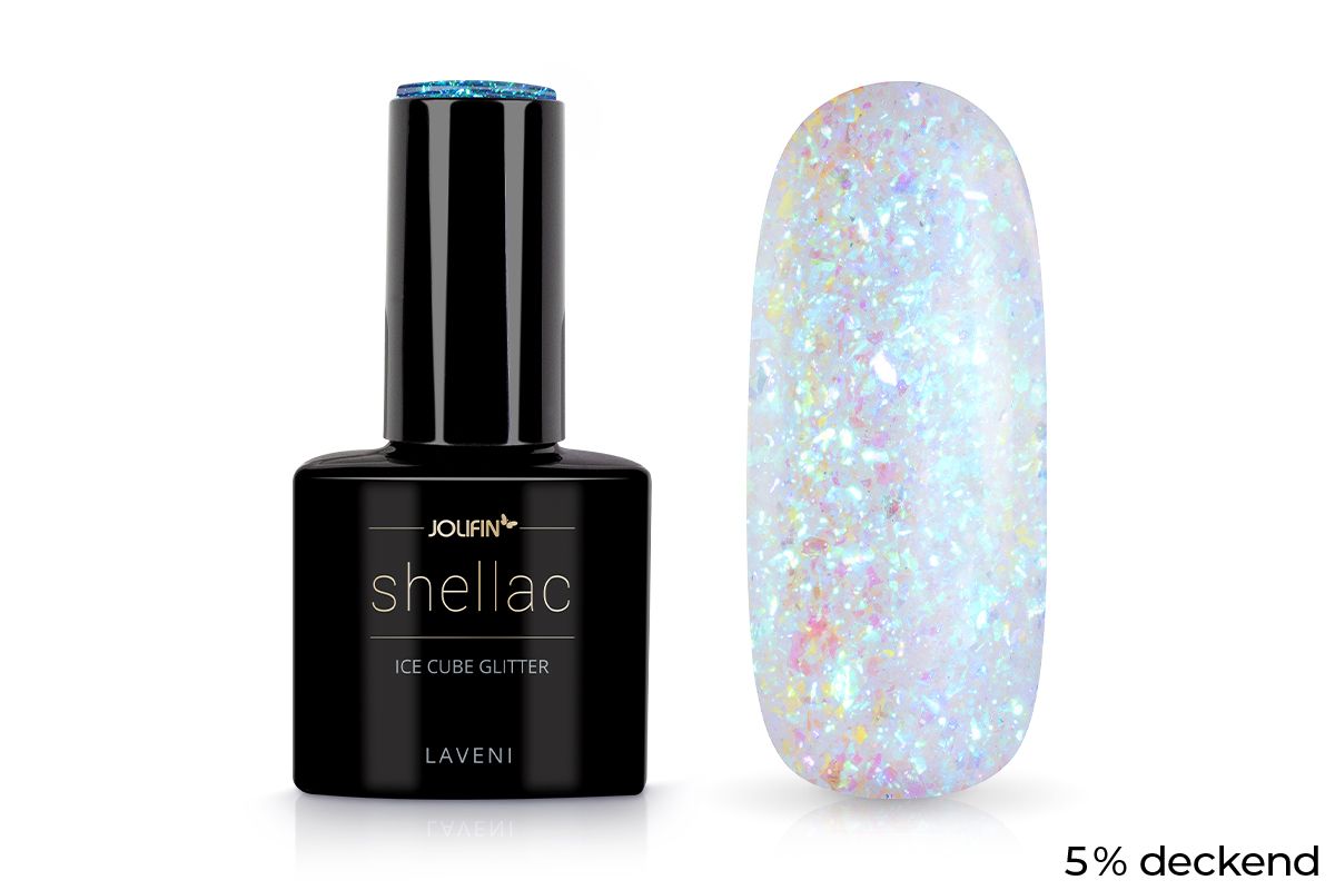 Jolifin LAVENI Shellac - ice cube Glitter 10ml | 23106T