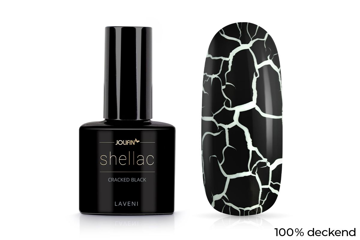Jolifin LAVENI Shellac - cracked black 10ml | 28090T