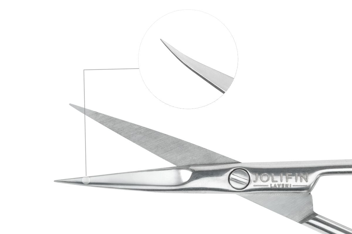 Jolifin LAVENI - Cuticle scissors Professional with curved tip | 34031