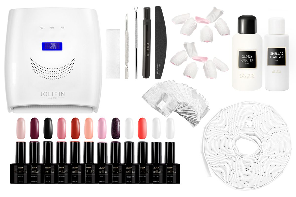 Jolifin LAVENI Shellac Starter-Set - L - Premium Gerät | 23794