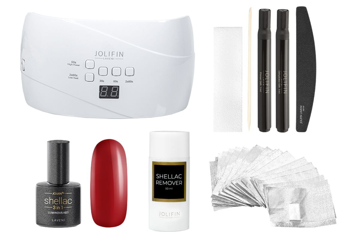 Jolifin LAVENI 3in1 Shellac Starter-Set - XS - Basic | 28175